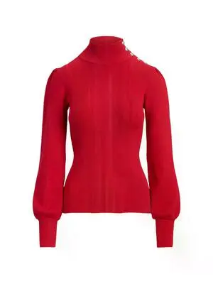 Ralph Lauren Button-trim Ribbed-knit Sweater