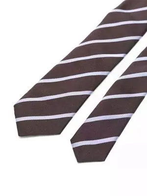 THE FRANKIE SHOP Diagonal Stripe Tie - Brown