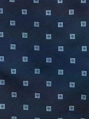 Kiton Geometric Print Silk Neck Tie - Blue