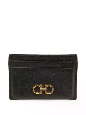 FERRAGAMO Gancini-plaque Card Holder - Black