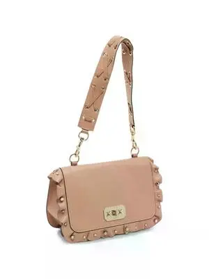 Red Valentino Leather Ruffled Shoulder Bag