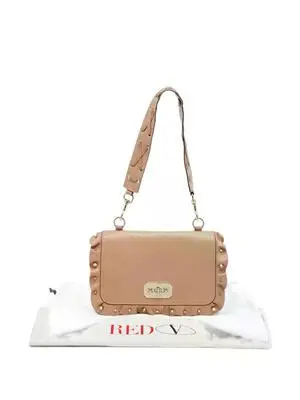 Red Valentino Leather Ruffled Shoulder Bag
