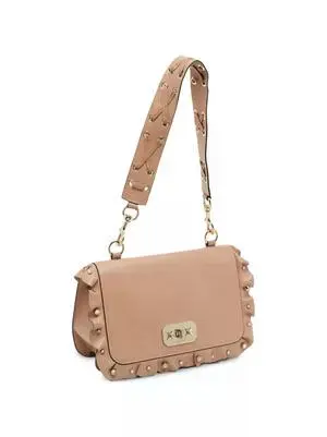 Red Valentino Leather Ruffled Shoulder Bag