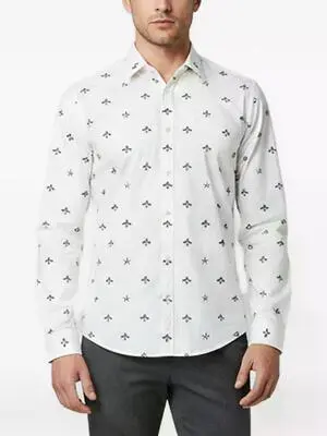 Gucci Bee Print Poplin Button Shirt
