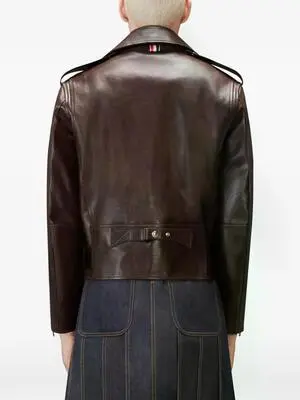 Thom Browne Belted Leather Biker Jacket