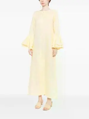 BAMBAH Tiered Ruffled Linen Maxi Dress