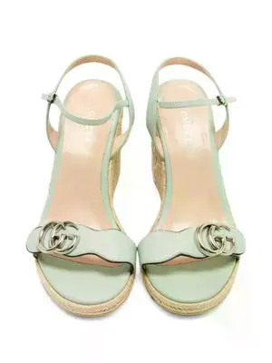 Gucci Gg Marmont Espadrille Wedge Sandals