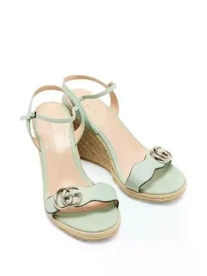 Gucci Gg Marmont Espadrille Wedge Sandals