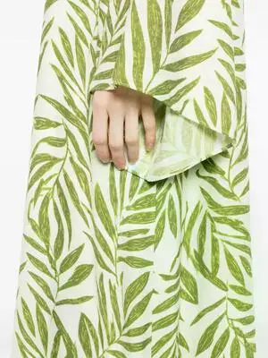 BAMBAH Naira Moza Dress Leaf Print V-neck Maxi Dress