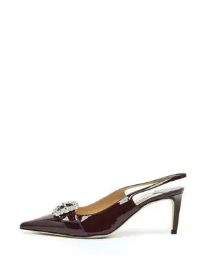 JIMMY CHOO Crystal-embellished Patent Leather Slingback Pumps