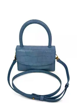 By Far Crocodile-embossed Top Handle Bag - Blue