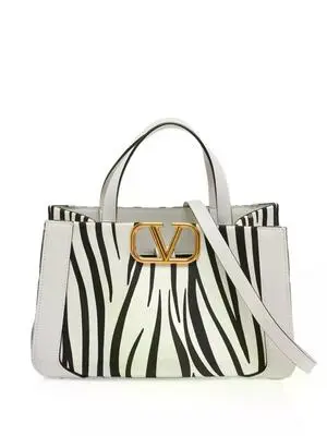 Valentino Garavani Vlogo Zebra-print Tote Bag