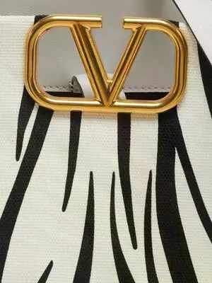 Valentino Garavani Vlogo Zebra-print Tote Bag