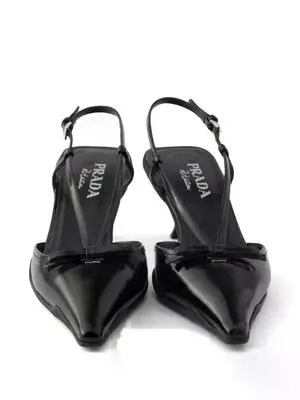 Prada Brushed Leather Slingback Pumps