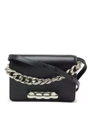 Alexander McQueen Four Ring Leather Shoulder Bag