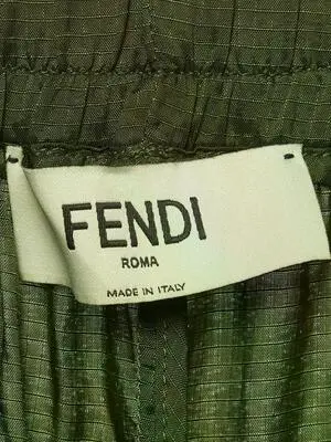 Fendi Drawstring Fastening Trousers With Grid-pattern Texture