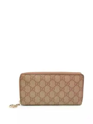 Gucci Gg Supreme Zip-around Wallet - Neutrals