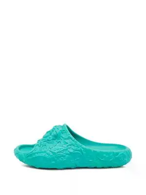 Versace Medusa Embossed Rubber Slides - Blue
