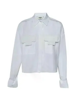 Fendi Cropped Shirt With Drawstring Cuffs