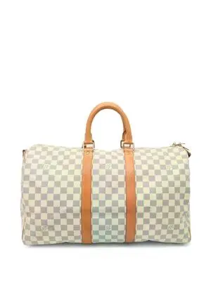 LOUIS VUITTON Damier Azur Keepall Bandoulière Duffle Bag - Neutrals