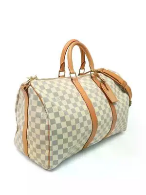 LOUIS VUITTON Damier Azur Keepall Bandoulière Duffle Bag - Neutrals