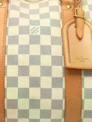 LOUIS VUITTON Damier Azur Keepall Bandoulière Duffle Bag - Neutrals