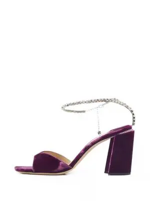 JIMMY CHOO Saeda Crystal-embellished Velvet Sandals