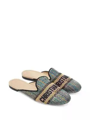 Dior Embroidered Logo Mules