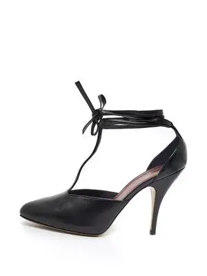 Celine Leather Lace-up Stiletto Pumps