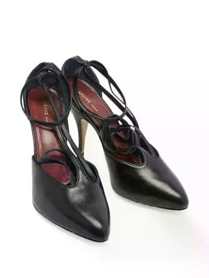 Celine Leather Lace-up Stiletto Pumps