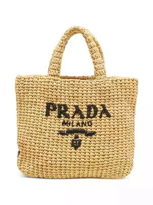 PRADA Prada Crochet Raffia Tote Bag