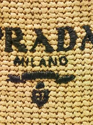 Prada Crochet Raffia Tote Bag - Neutrals