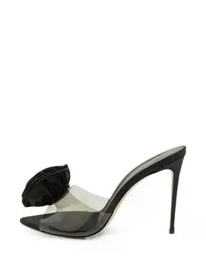 LE SILLA Rose Appliqué Sandals - Black
