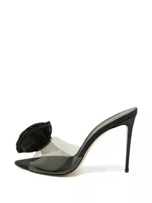 LE SILLA Rose Appliqué Pointed Toe Stiletto Sandals