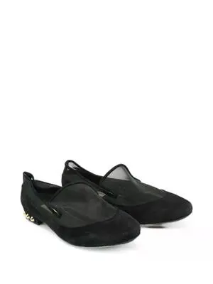 Balenciaga Mesh Studded Flat Pumps