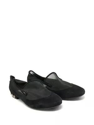 Balenciaga Mesh Studded Flat Pumps