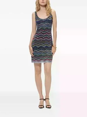 Missoni Chevron Knit Mini Dress With Sequins