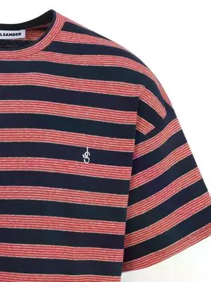 JIL SANDER Horizontal-stripe Logo-embroidered T-shirt