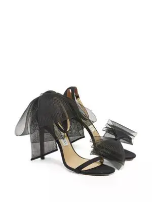 JIMMY CHOO Mesh Bow Detail Stiletto Sandals