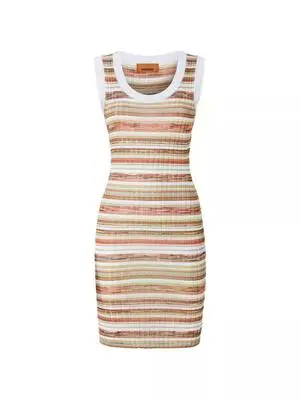 Missoni Striped Lamé-knit Dress - Neutrals