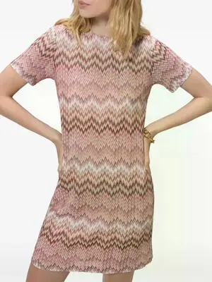 Missoni Short-sleeve Viscose Mini Dress - Pink