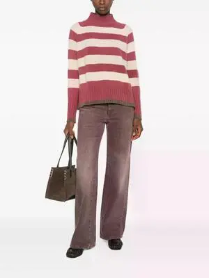 BEYOU Long-sleeve Striped Sweater