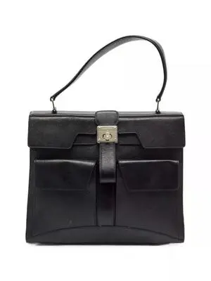 Gianfranco Ferre Saffiano Leather Turn-lock Handbag