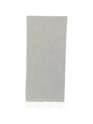 FILERIA Herringbone-patterned Fringed Scarf - Grey