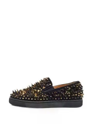 CHRISTIAN LOUBOUTIN Pik Boat Spiked Sneakers - Black