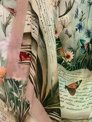 D'ANIELLO Floral-print Butterfly Scarf - Neutrals