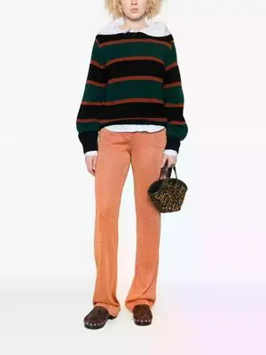 Miu Miu Lurex Pressed-crease Trousers - Orange
