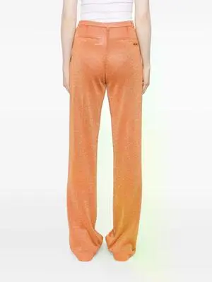 Miu Miu Lurex Pressed-crease Trousers - Orange