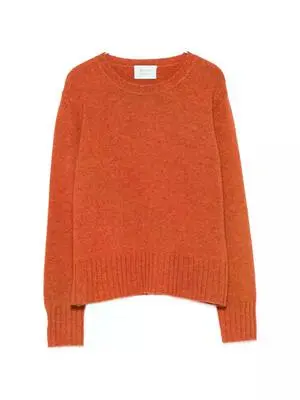 BEYOU Ribbed-trim Crew Neck Sweater - Orange