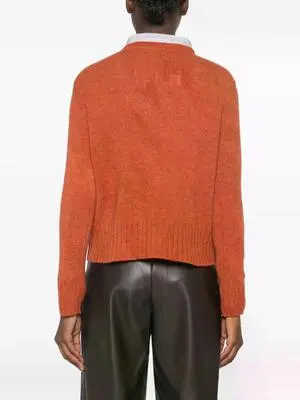BEYOU Ribbed-trim Crew Neck Sweater
